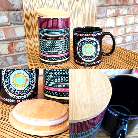 Kitchen | Boho Canister Set With Mug | Poshmark